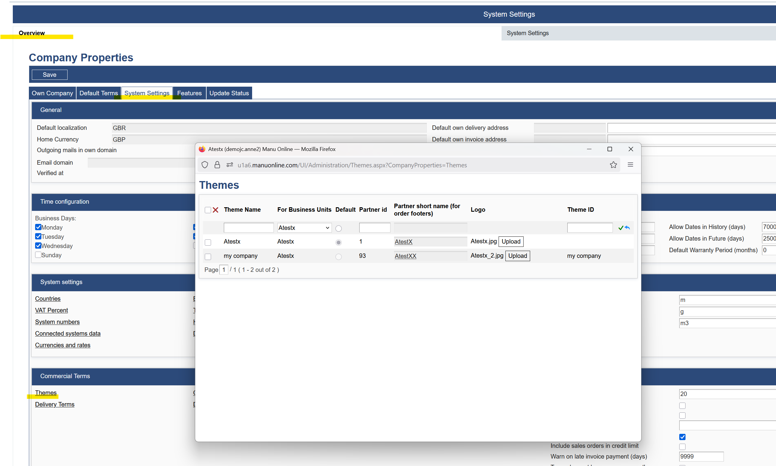 How to use multiple themes – Manu Online Support